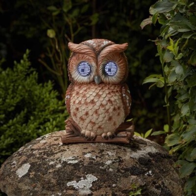 Cute Blinkin' Owl Light Solar Powered Fun Garden Decorative Outdoor ...
