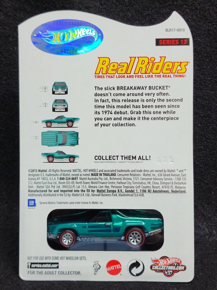 Hot Wheels RLC Real Riders Series 13 Breakaway Bucket | eBay