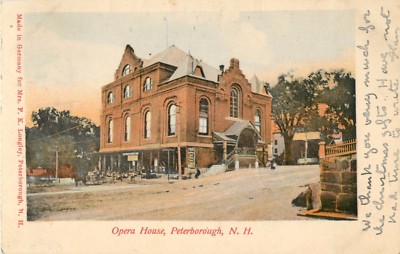 A Handsome View Of The Opera House, Peterborough, New Hampshire NH 1907 ...