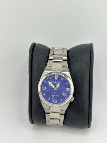 Women Columbia Quartz WR Analog 26mm Dial Round Watch Blue Dial New ...