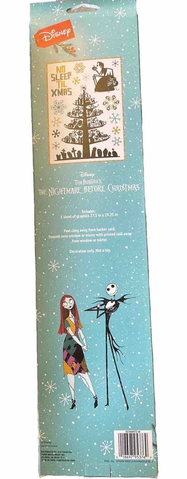 DISNEY'S THE NIGHTMARE BEFORE CHRISTMAS Christmas Peel & Stick Window ...