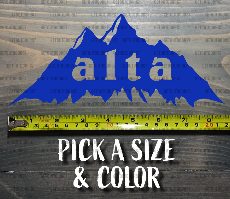 Alta Sticker Decal Utah Ski Mountain Deer Valley Brighton Snowbird Park ...