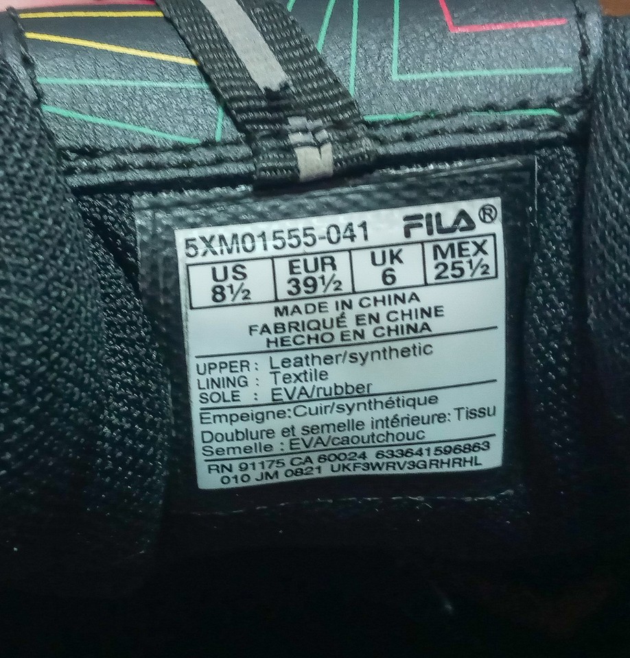 Fila Disruptor II Ray Tracer Womens Size 8½ Black Colorful Athletic ...