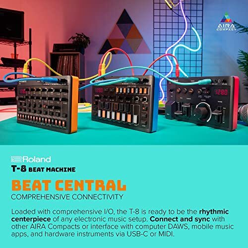 ROLAND T-8 BEAT MACHINE AIRA COMPACT Portable Drum Machine Bass Synth ...