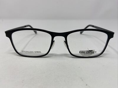Lite Design Eyewear LD-1009 BLACK 51-18-145 Full Rim Metal Eyeglasses ...