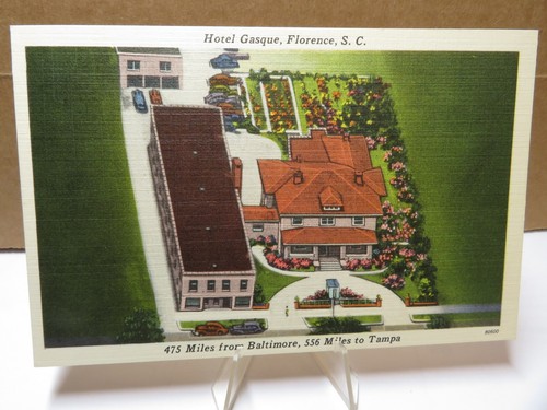 Hotel Gasque Florence SC Linen Postcard | eBay