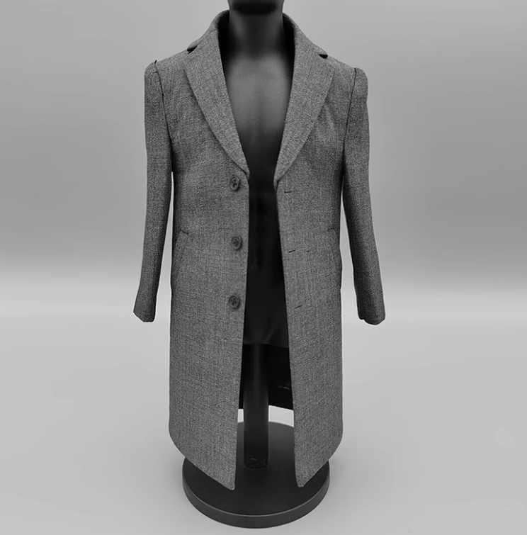 1/6 Scale Male Sodier Grey/Black Coat Long Suit Jacket Model for 12 ...