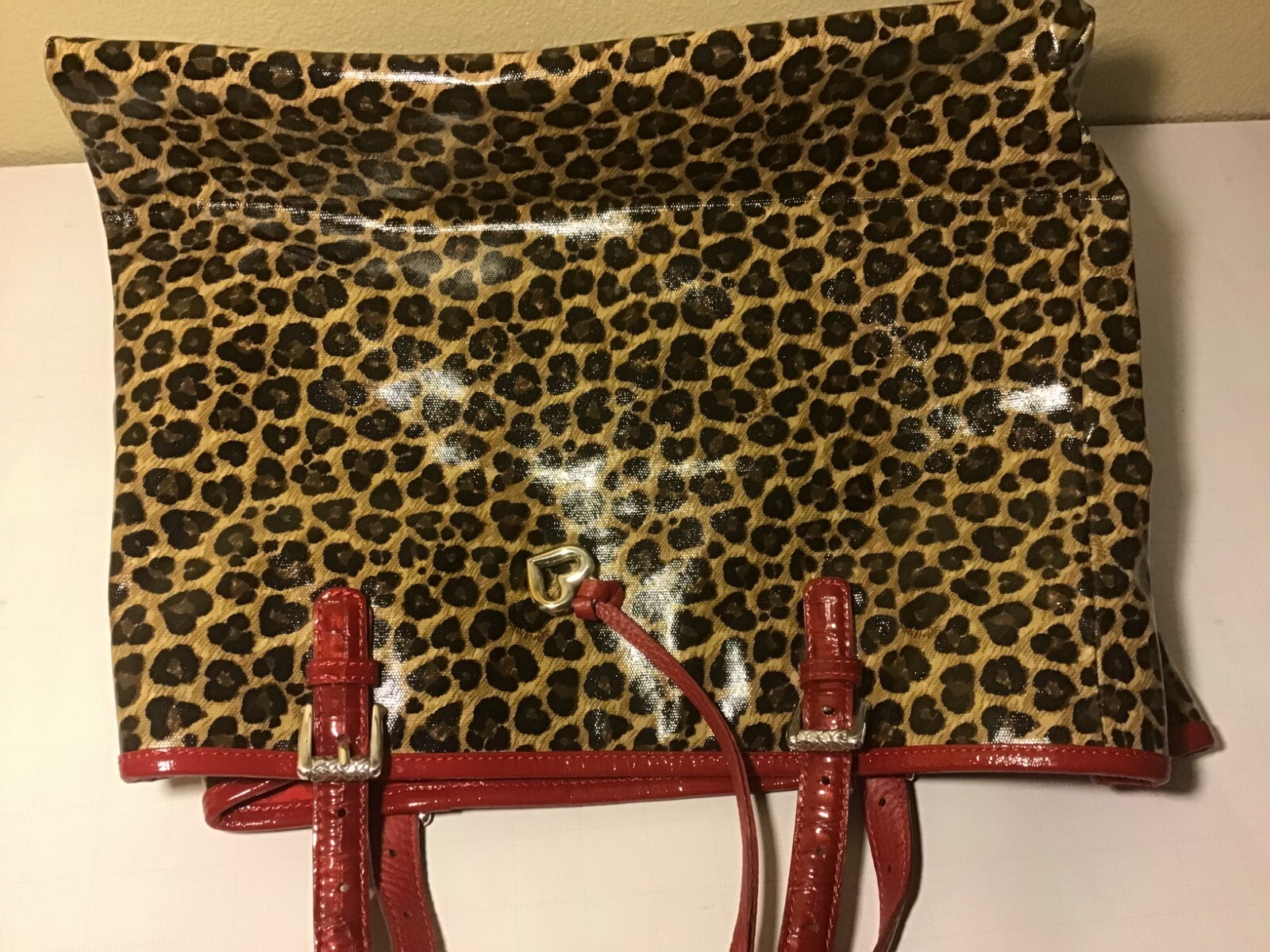 Brighton Bag Whitney Coated Canvas Leopard Print Tote E523422 Handbag ...