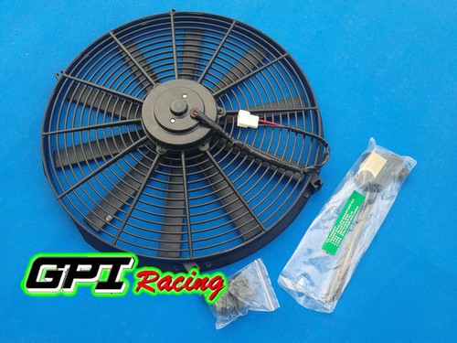 Universal Electric Fan 16" 12V Slim Radiator Cooling Thermo Fan ...