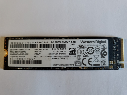 Western Digital SN730 NVMe 512GB M.2 SSD Opal SDBQNTW-512G-1001 | eBay