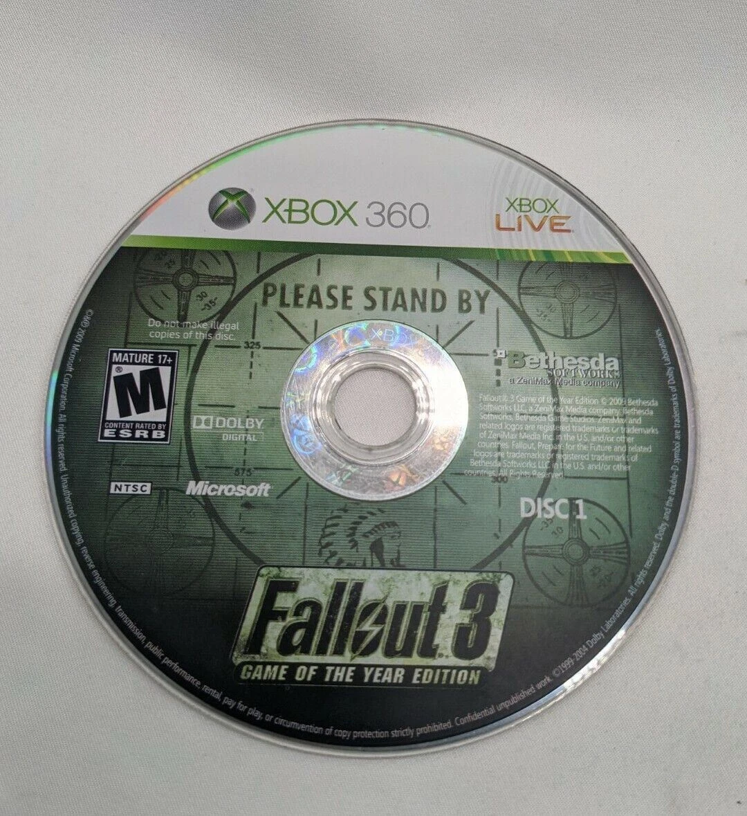Fallout 3 Xbox Cd Case
