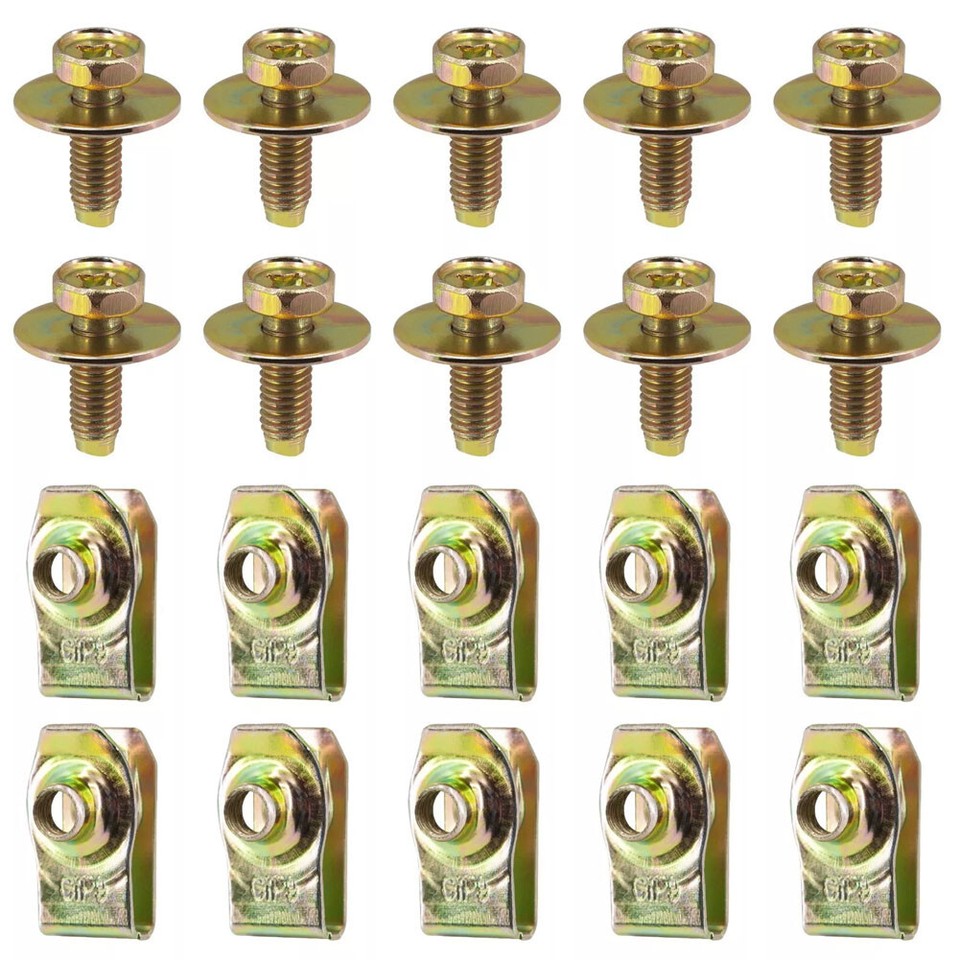 Engine Under Cover Splash Shield Guard Body Bolts & U-Nuts for Auto ...