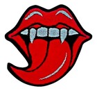 Vampire Tongue Embroidered Patch Iron On Jeans Jacket Badge Rocker Band ...