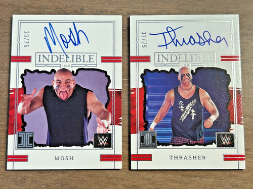2023 Panini Impeccable WWE - The Headbangers - MOSH + THRASHER Auto ...