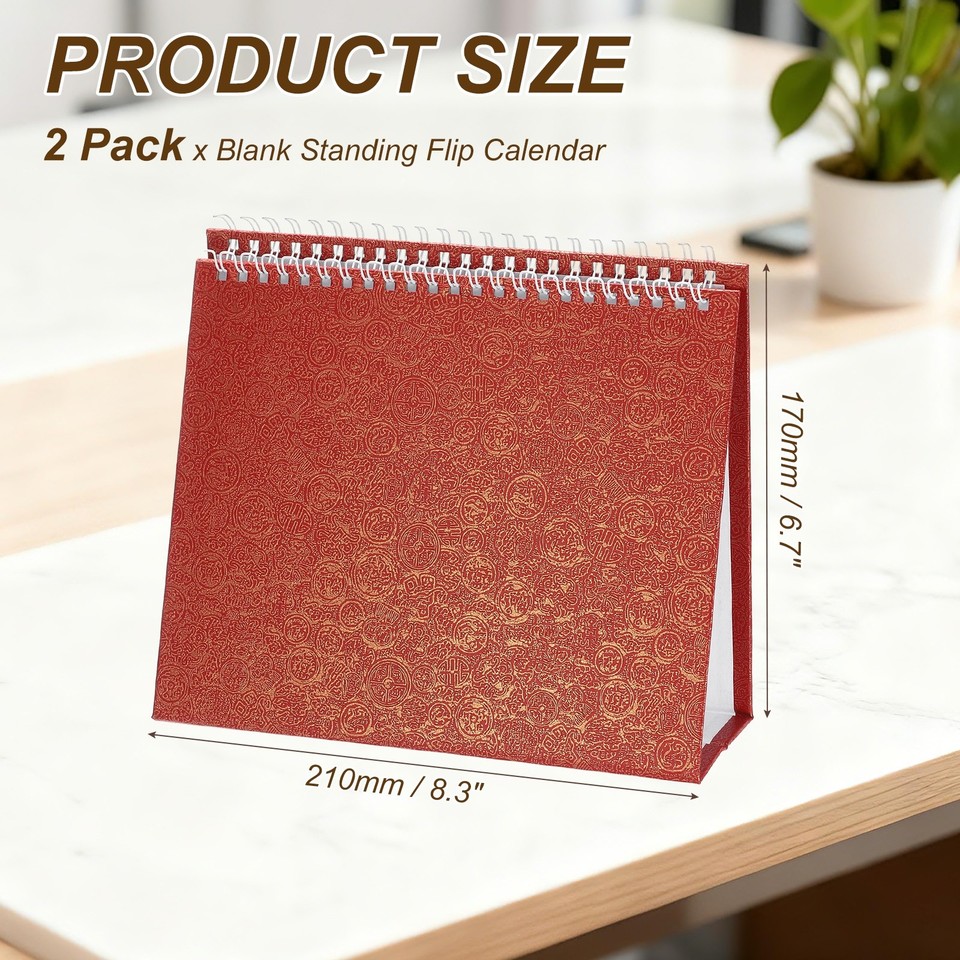 2 Pack Blank Desk Calendar Base, Desk Calendar, Red Auspicious | eBay UK