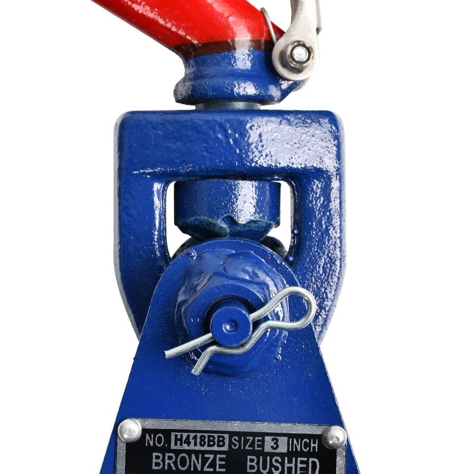 2 Ton Snatch Block with Swivel Hook Safety Latch 3" Sheave 3/8" Cable ...