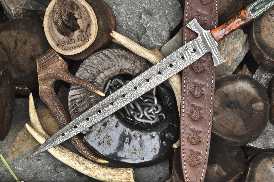 Ashen Edge Twist Damascus Sword Mixed Material Damascus Guard | eBay