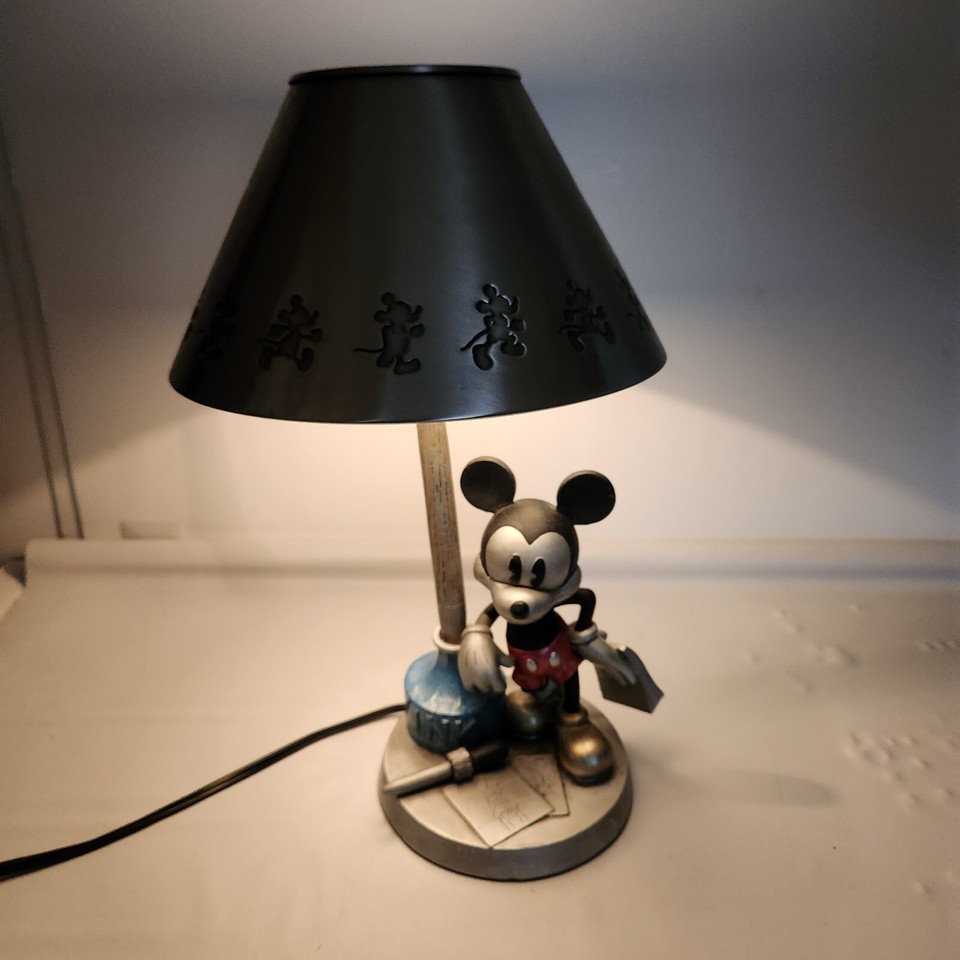 DISNEY 2002 HAMPTON BAY MICKEY MOUSE AT THE INK WELL TABLE LAMP RESIN ...