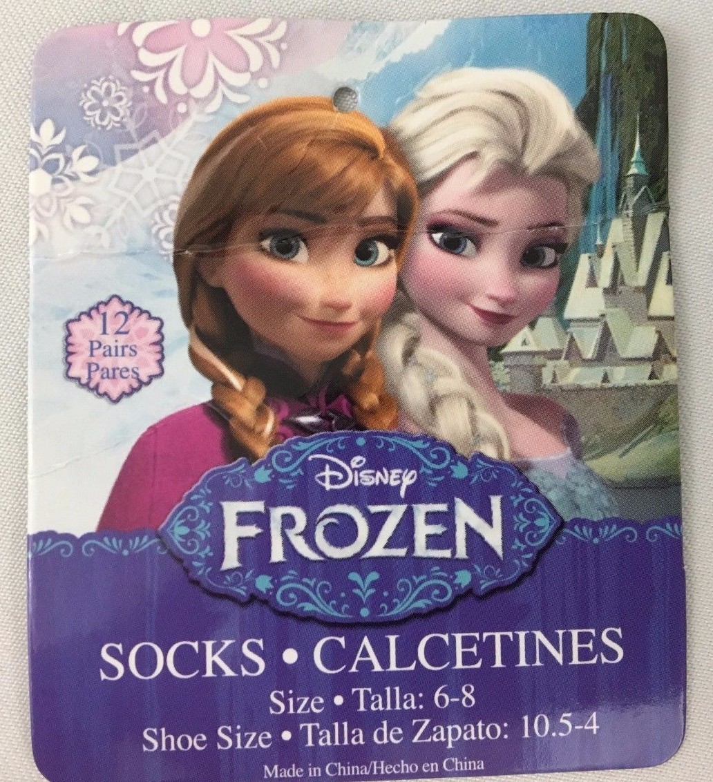12 Pair Disney Frozen Socks Low Cut Ankle Elsa Anna Olaf Sizes SM or ML ...