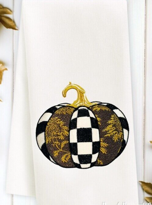 Baroque MC Inspired Thanksgiving Pumpkin Embroidered Cloth 6 White ...