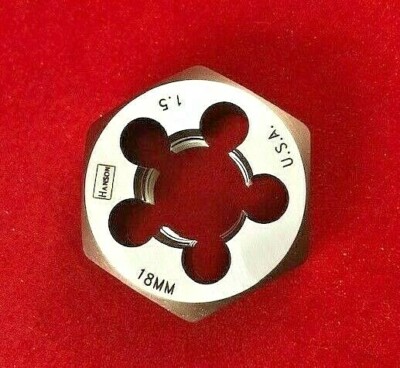 M18 X 1.5 X1.4" Hex Rethread Die Irwin 6959 18MM Carbon Steel USA 1.50 ...