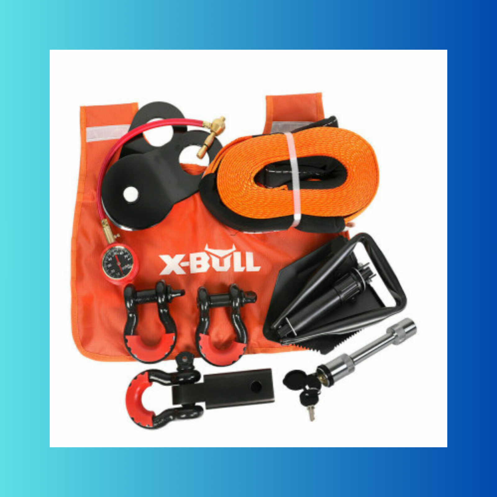 X-BULL Winch Recovery Kits 4x4 Pack Off Road Snatch Strap Essential ...