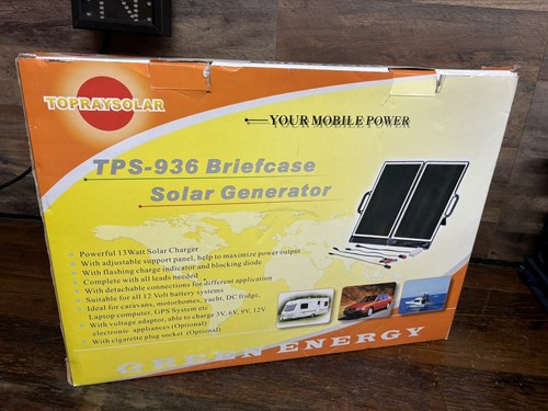 To Pray Solar TPS-936 13 Watt 12 volt Briefcase Solar Panel NEW OPEN ...