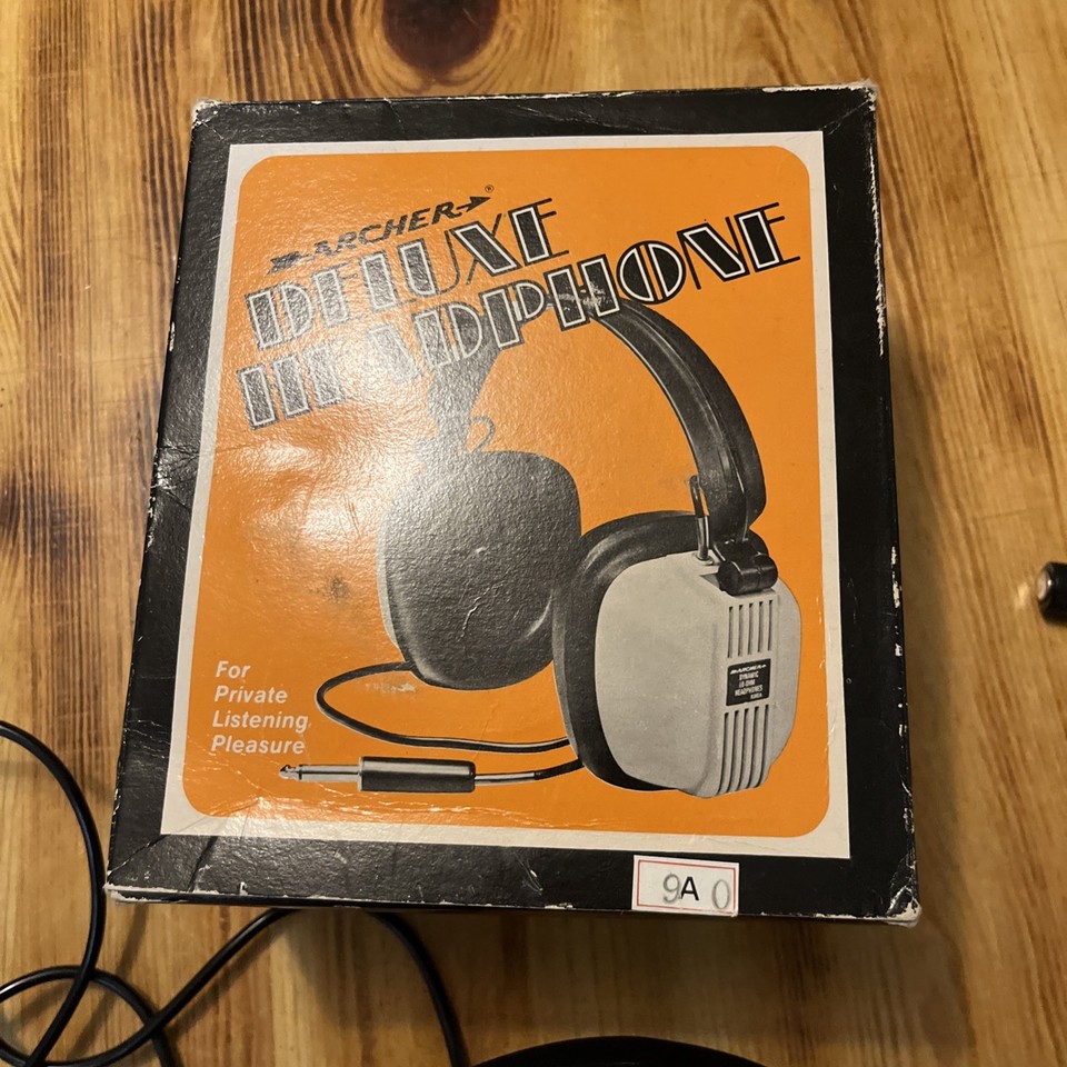 Archer Deluxe Headphones Vintage 1970s Rare Tested Works with Original ...