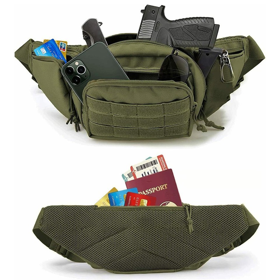 US Tactical Concealed Carry Pistol Fanny Pack Holster Waist Pack Bag ...