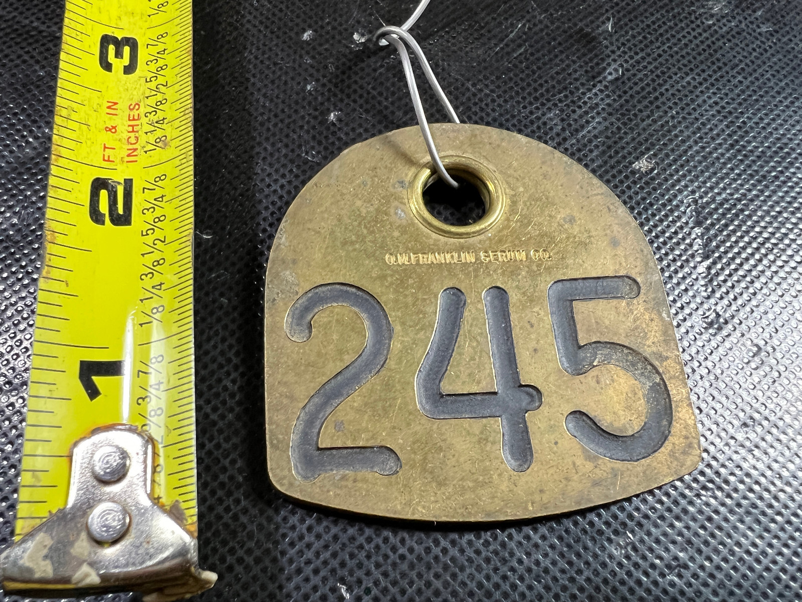 Vintage Antique O M Franklin Serum Co No. 245 Brass Cow Tag | eBay