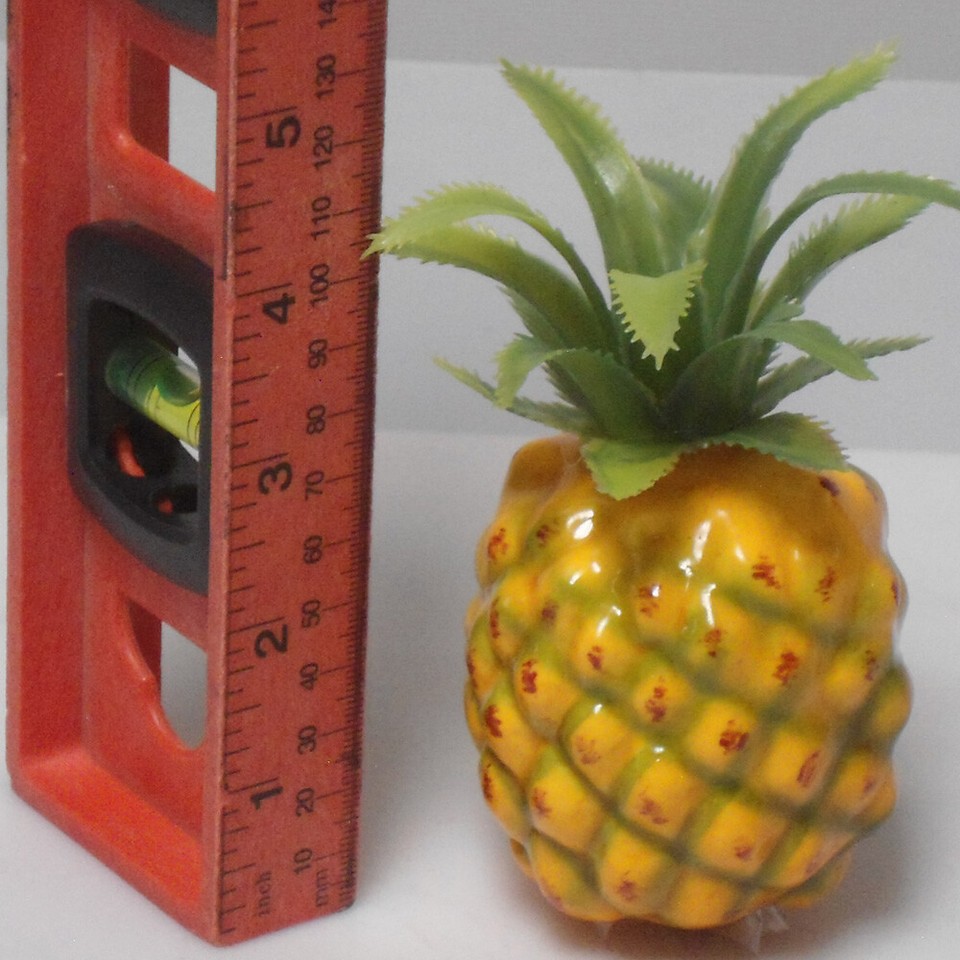 Artificial Mini Pineapple - Plastic Decorative Fruit Yellow Pineapples ...