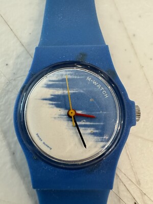 M-watch Swiss Quartz Blue Watch Vintage Swiss-made | eBay