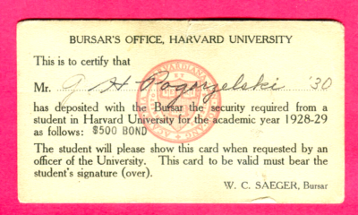 Harvard Library Card