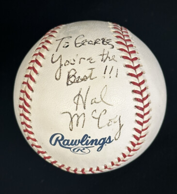 Hal McCoy Cincinnati Reds HOF Sportswriter SIGNED Official Baseball w ...