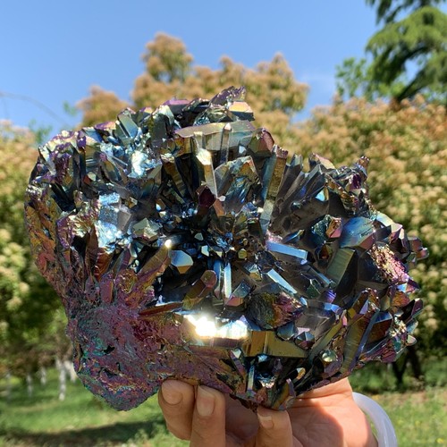 5.48LB Colorful Phantom Quartz Crystal Cluster Mineral Specimen Healing ...