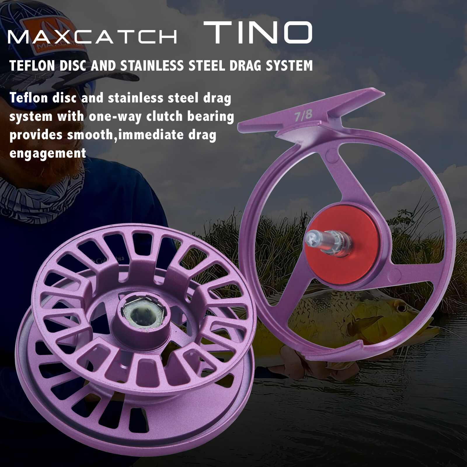 Maxcatch 3/4wt 5/6wt 7/8wt Tino Fly Fishing Reel Large Arbor Trout Fly ...