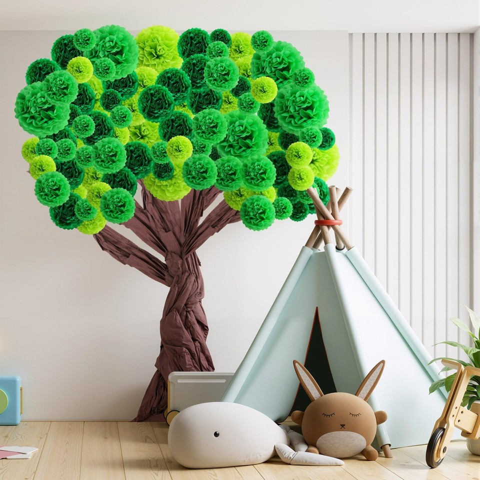 Classroom Tree Bulletin Board Set DIY 3D Cardboard Tree with Pom Poms ...