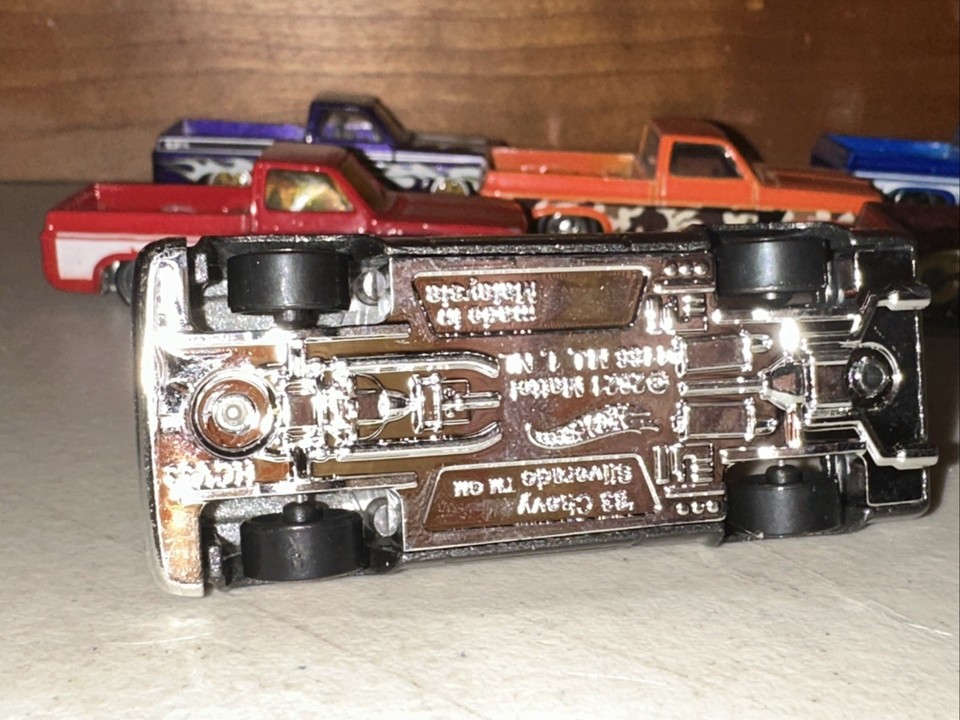 Custom Hot Wheels 83 Chevy Silverado Purple Flames Real Riders Random ...