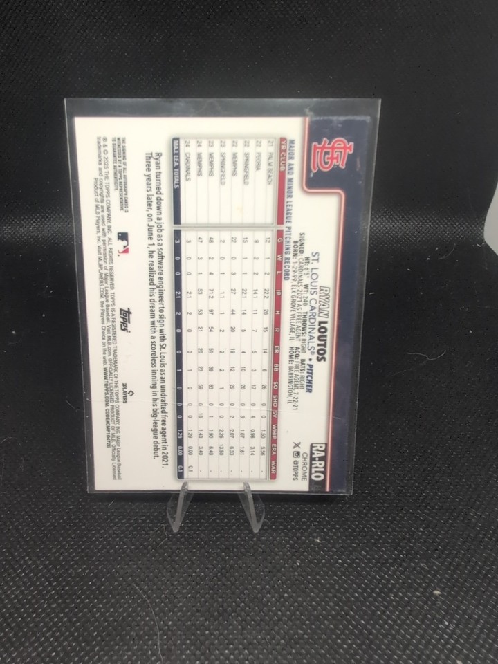 2025 Topps Chrome Ryan Loutos Rookie Auto RC Rookie #RA-RLO Cardinals ...