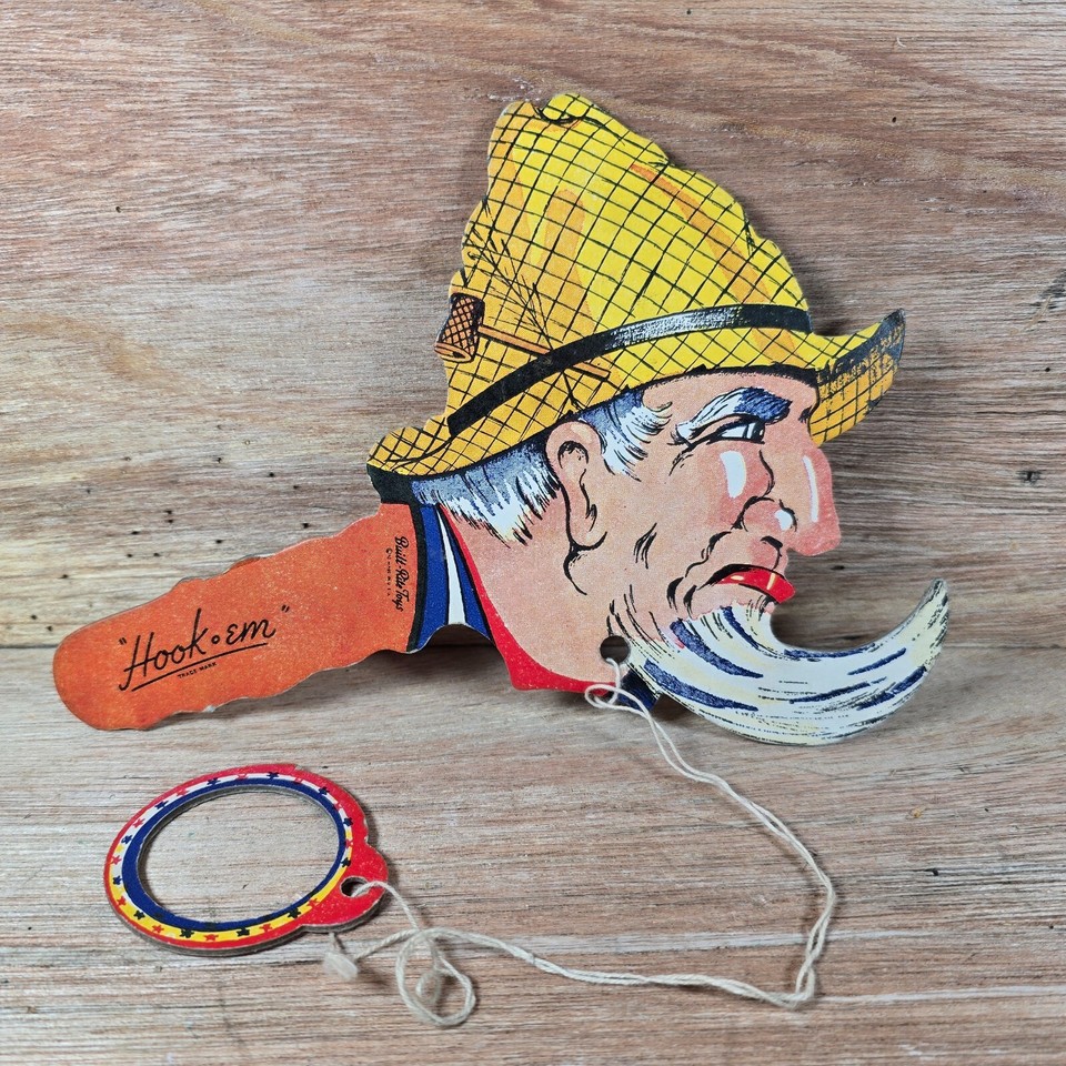 VTG 1940's 'NOVELTY Toy/Game ~ OLD MAN 'Hook Em'~BUILT RITE TOYS~ Ring ...