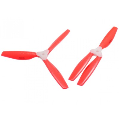 Microheli Plastic Folding 3-Blade Propeller 6045 CW/CCW W/Bracket (RED ...