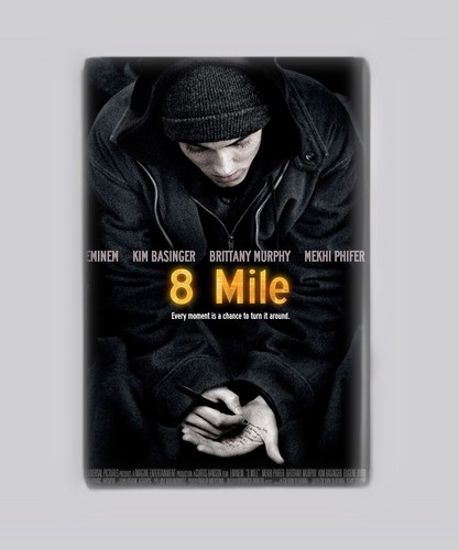 8 MILE (2002) - 2" x 3" MOVIE POSTER MAGNET (eminem eight soundtrack ...