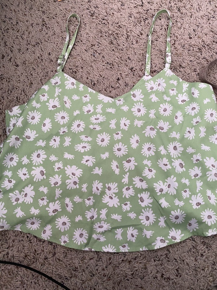 ROMWE Daisy Floral Tiered Layer Ruffle Cami Top | eBay