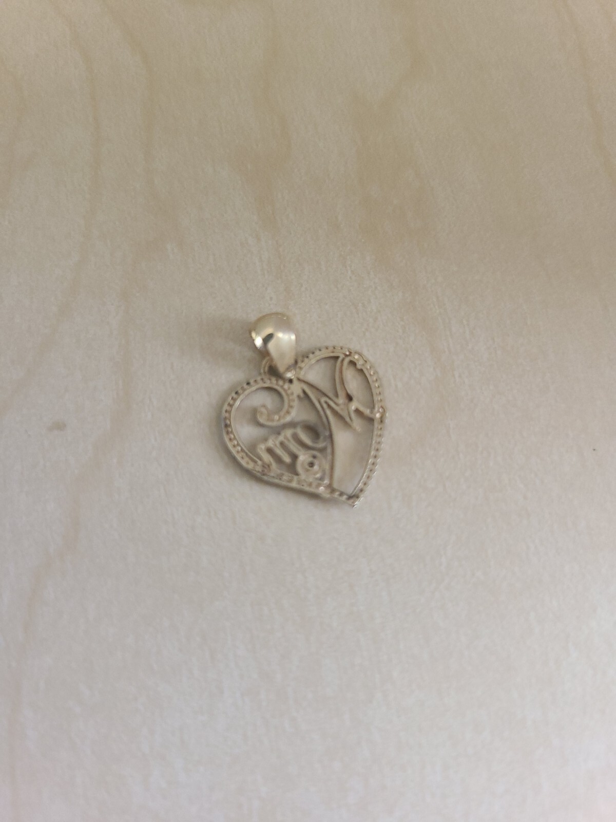 VTG JACMEL JCM 10K GOLD SMALL DIAMOND MOM HEART PENDA… - Gem