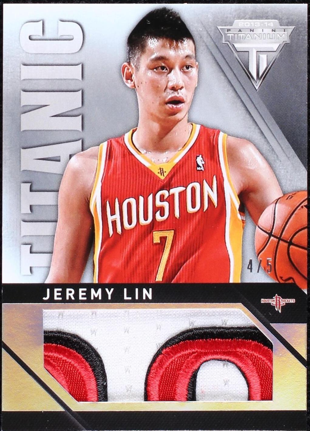 2013-14 Panini Titanium - Titanic Threads Jumbo Jeremy Lin #46 Prime /5 ...