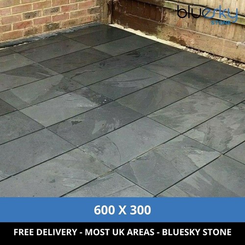 Black Slate Paving Patio Slabs 600 x 300 | FREE DELIVERY / SAMPLES ...