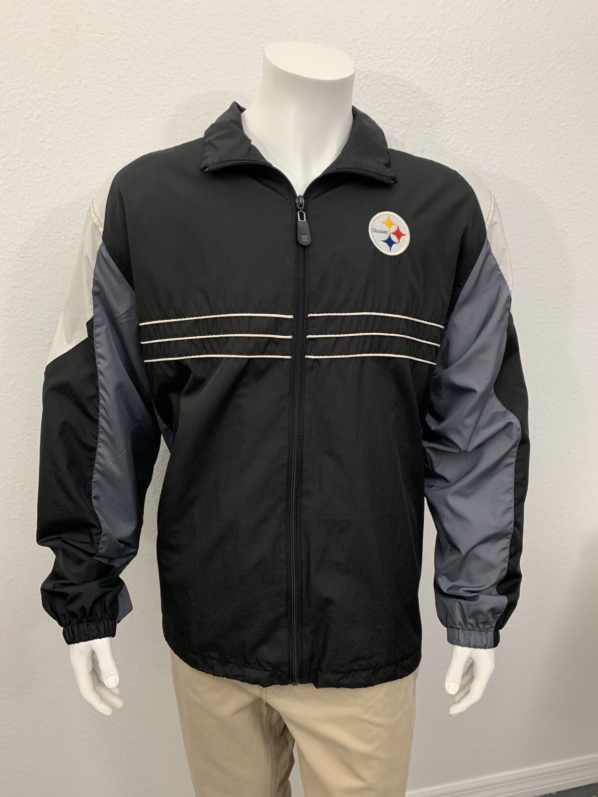 Pittsburgh Steelers NFL Reebok SI Zip Up Windbreaker Jacket Men’s XL ...