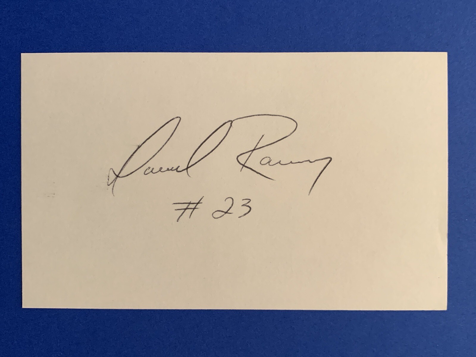DAVID RAMIREZ #23 (RARE) Signed COLUMBIA LIONS 3x5 Index Card Autograph ...