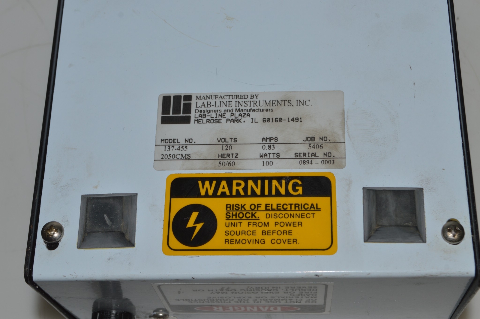 LAB-LINE INSTRUMENTS Equatherm Temp-Block Riscaldamento Modello 137-455 ...