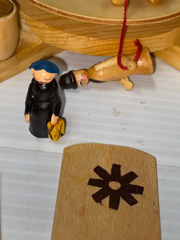 Vintage German Style Wooden Windmill Candle Holder Christmas Nativity ...